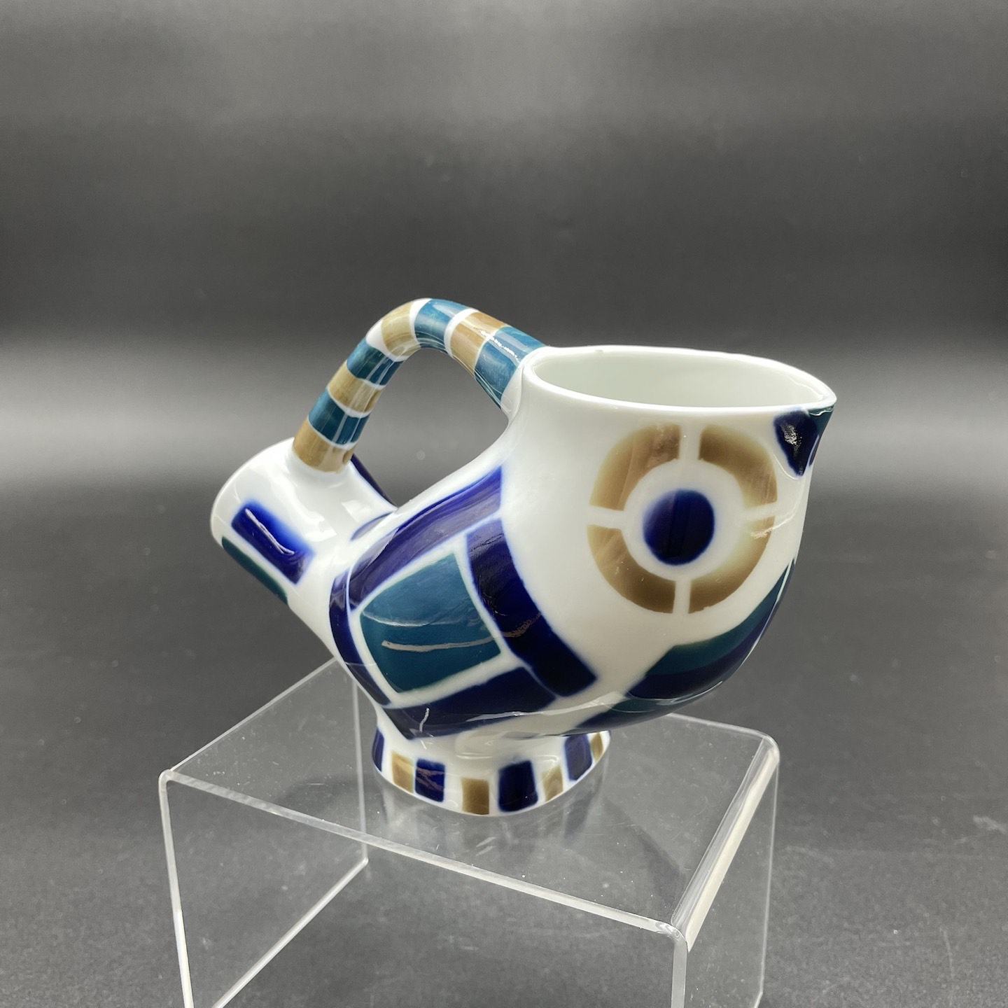 Sargadelos Pottery Modernist Owl Pitcher Creamer Vase Art Deco Spanish ...