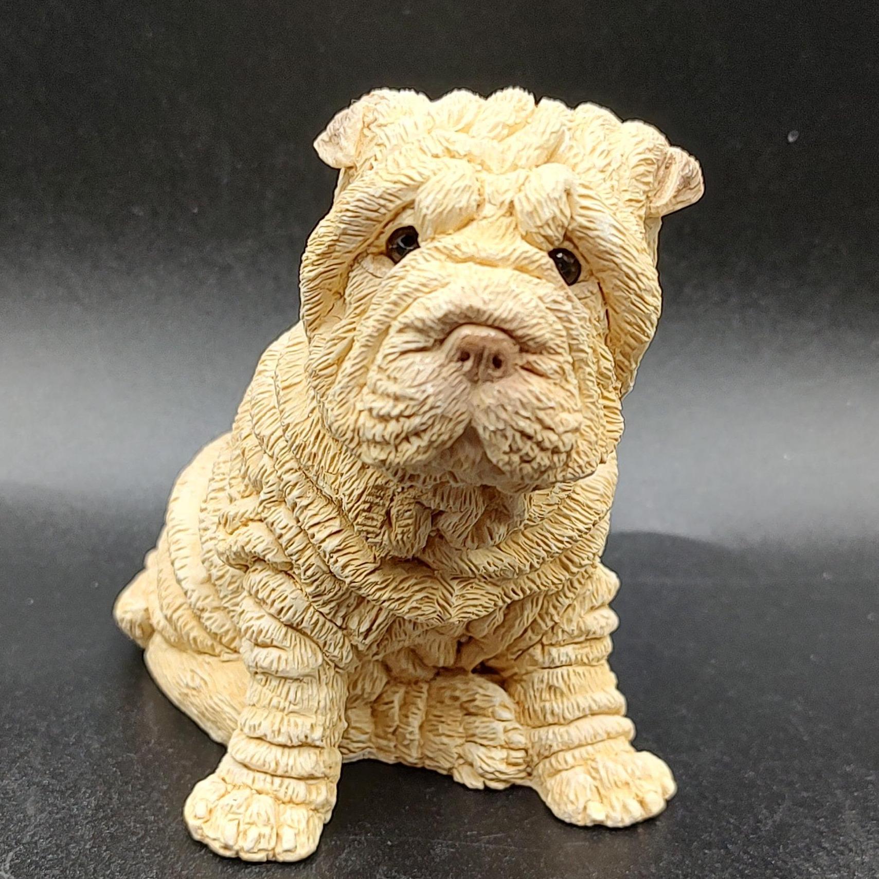 Vtg Stone Critters Sharpea Dog Figurine