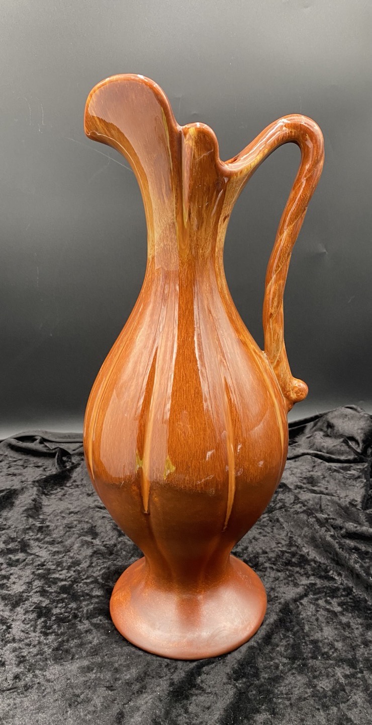 Vintage MCM Royal Haeger Ewer/Pitcher/Vase, 18" Tall, Caramel & Cream ...