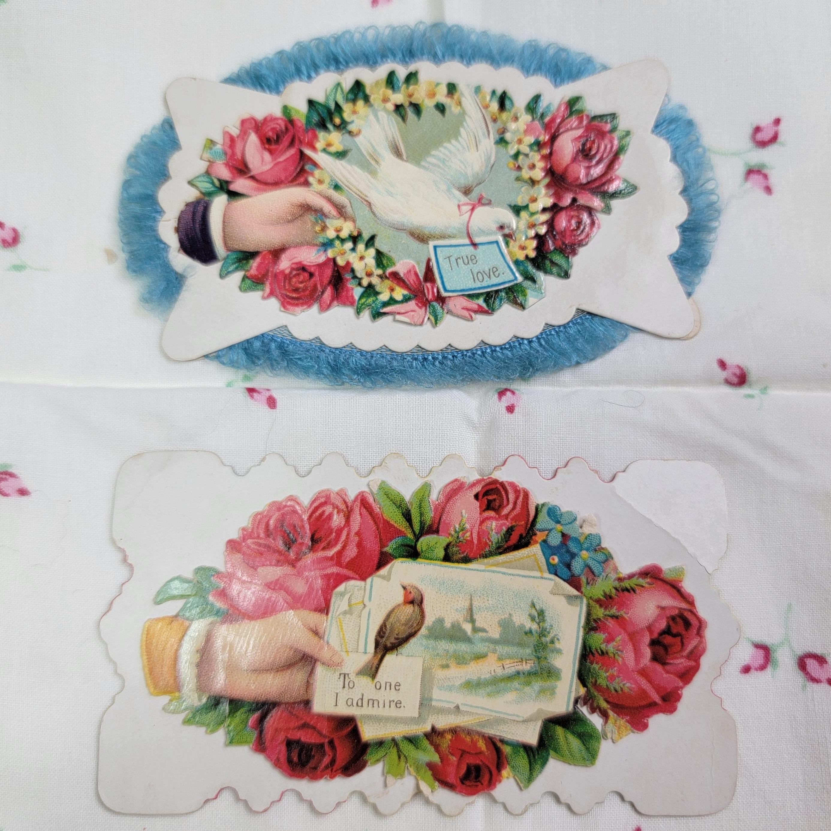 Antique Victorian Die-Cut Calling Cards Valentines Scrapbook ...