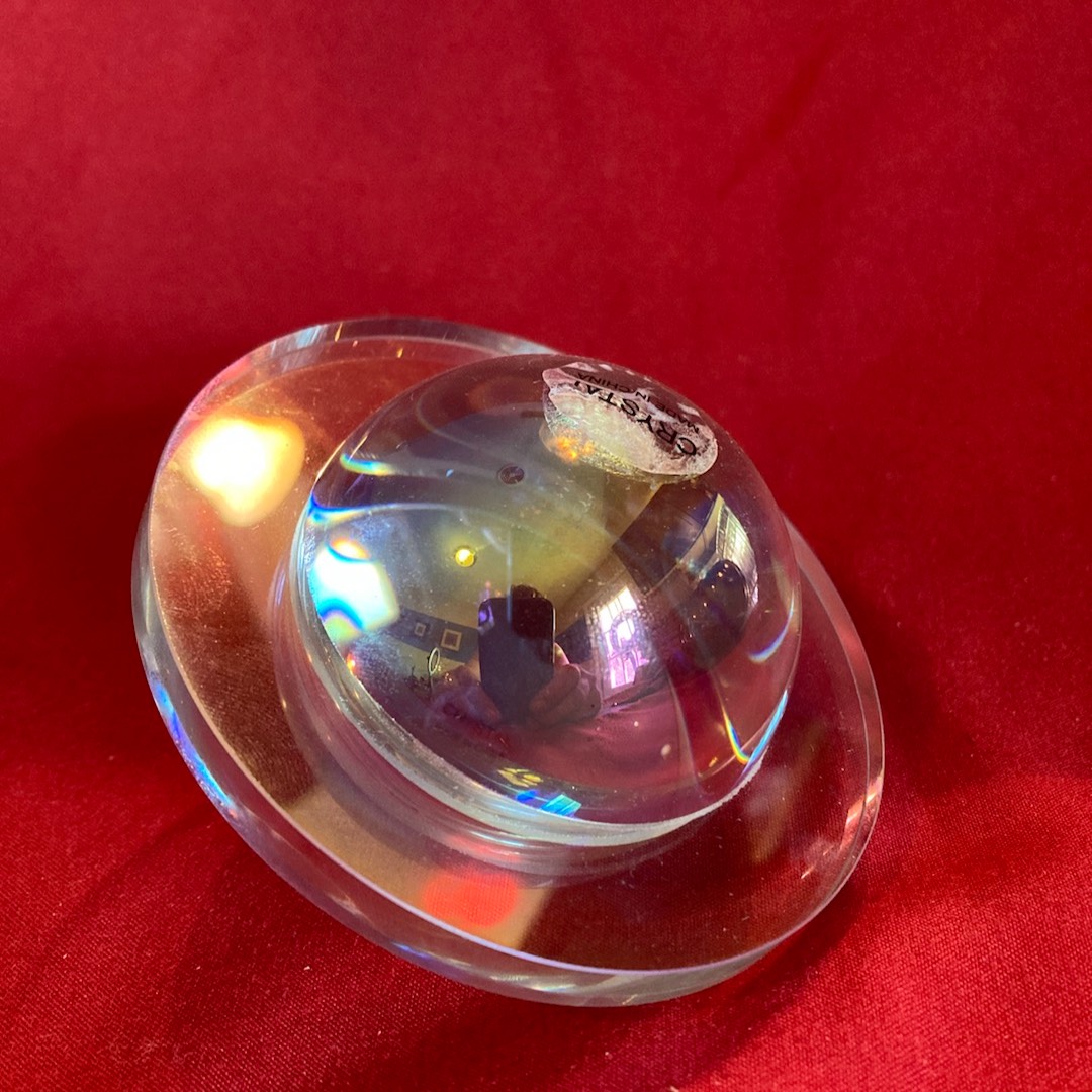 07. Art Glass Irredescent Saturn Paperweight