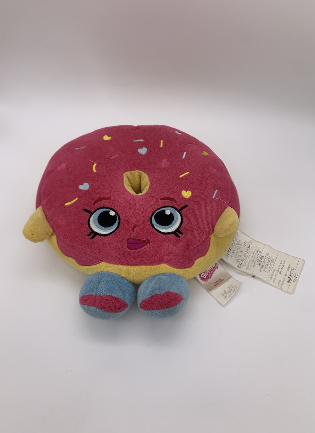Shopkins 2013 D’lish Donut Pink Doughnut With Hearts & Sprinkles Plush