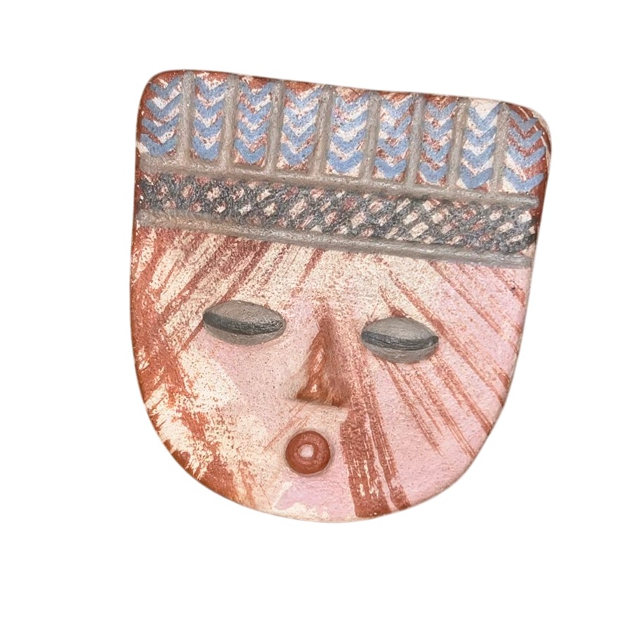 Artisan Inca Peru Mask Clay Pottery Hand Painted “Seminario” Hand ...