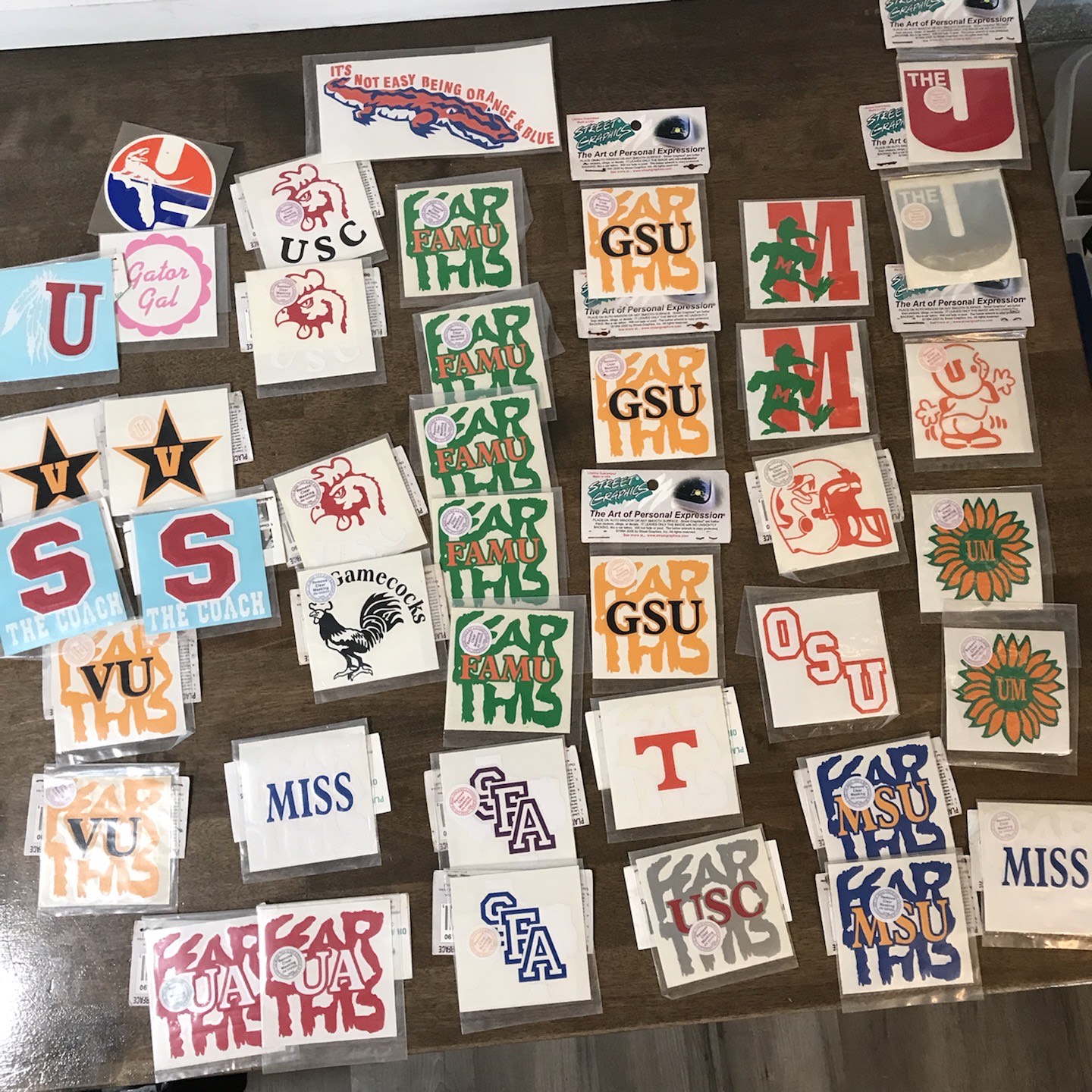 Vtg Sports Vinyl Decals Lot Of 42