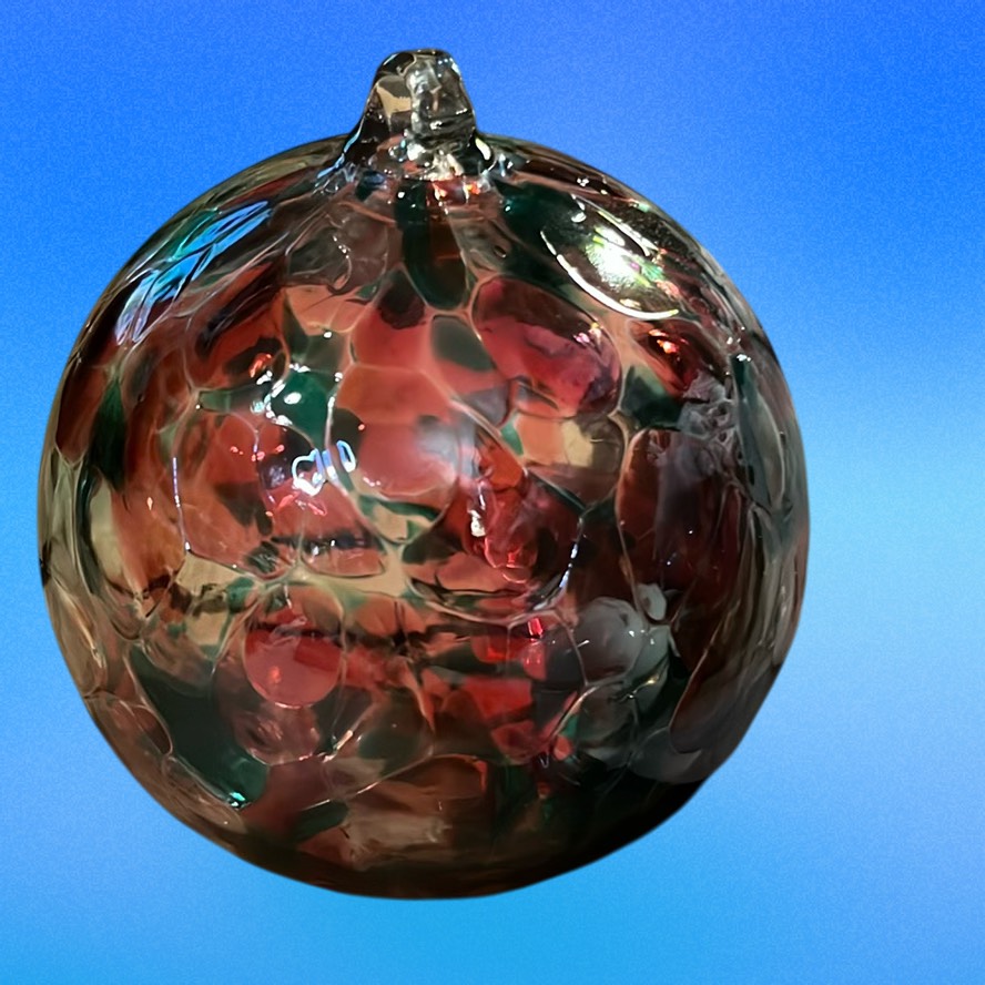 16. Hand Blown Multicolor Orb Sun catcher From Poland