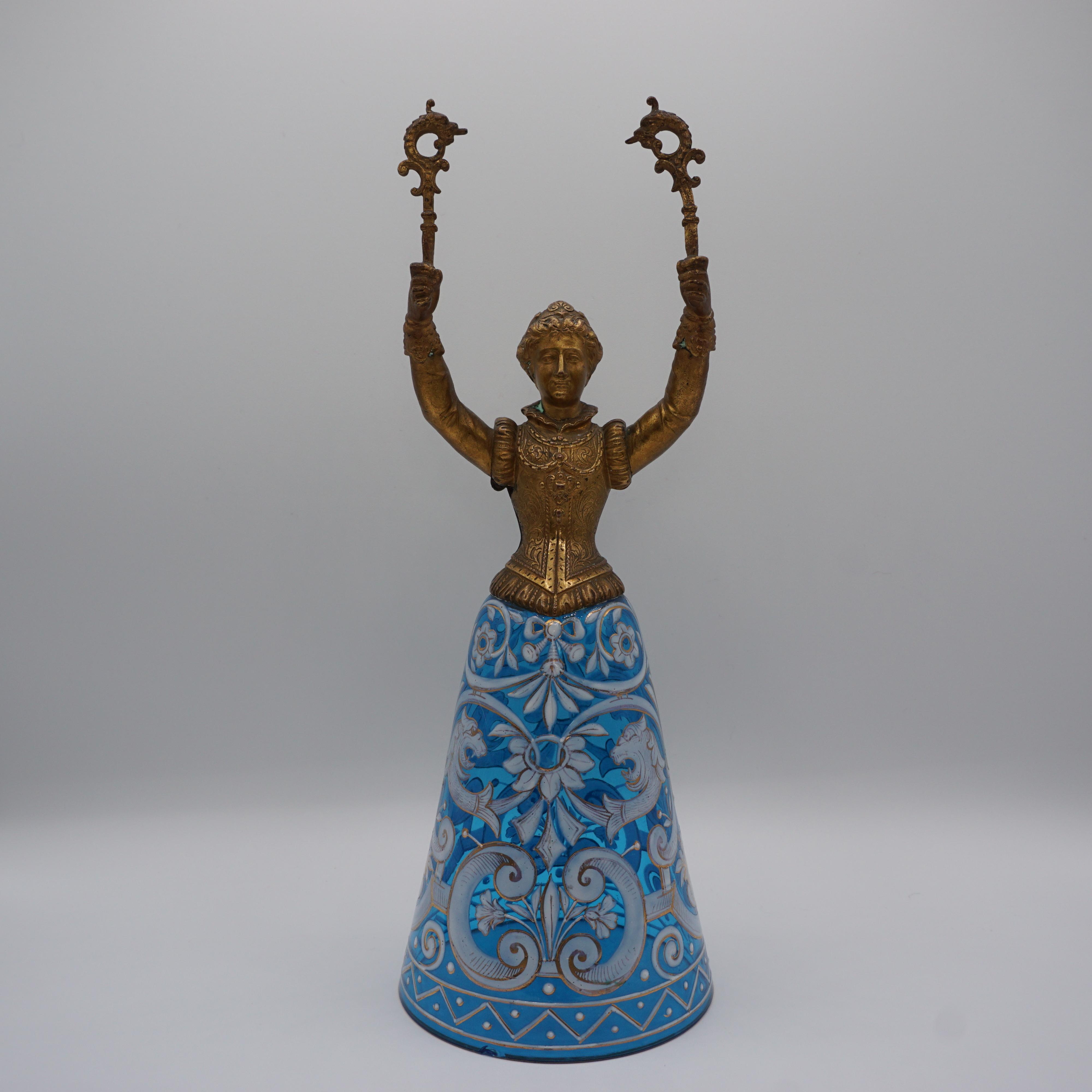 Antique Fritz Heckert Metal & Enameled Glass Wedding Wager Toasting Cup ...