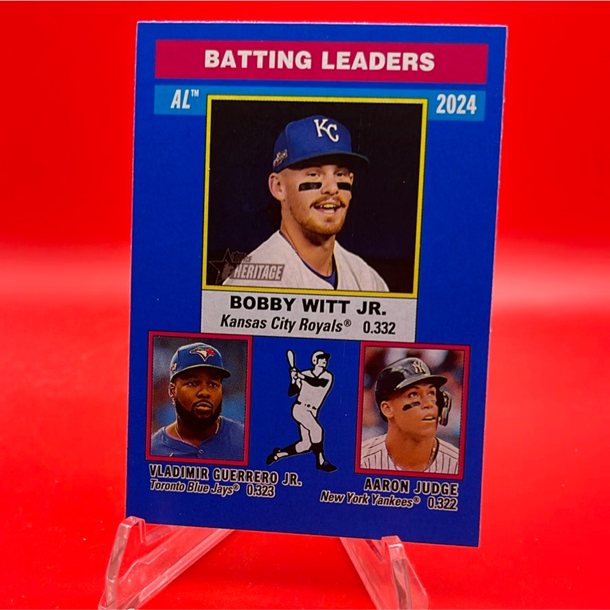 Witt Jr/Judge/Guerrero Jr 2025 Topps Heritage AL Batting Leaders Dark ...