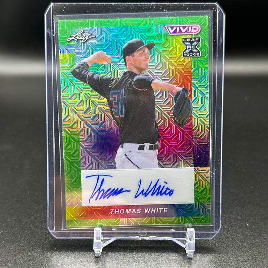 Thomas White 2023 Leaf Vivid Auto /4 Miami Marlins