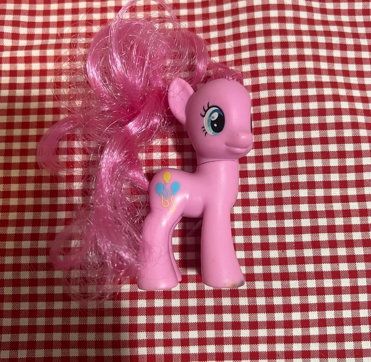 My Little Pony Pinkie Pie G4 Brushable Figure Balloons MLP 2010 3" Hasbro