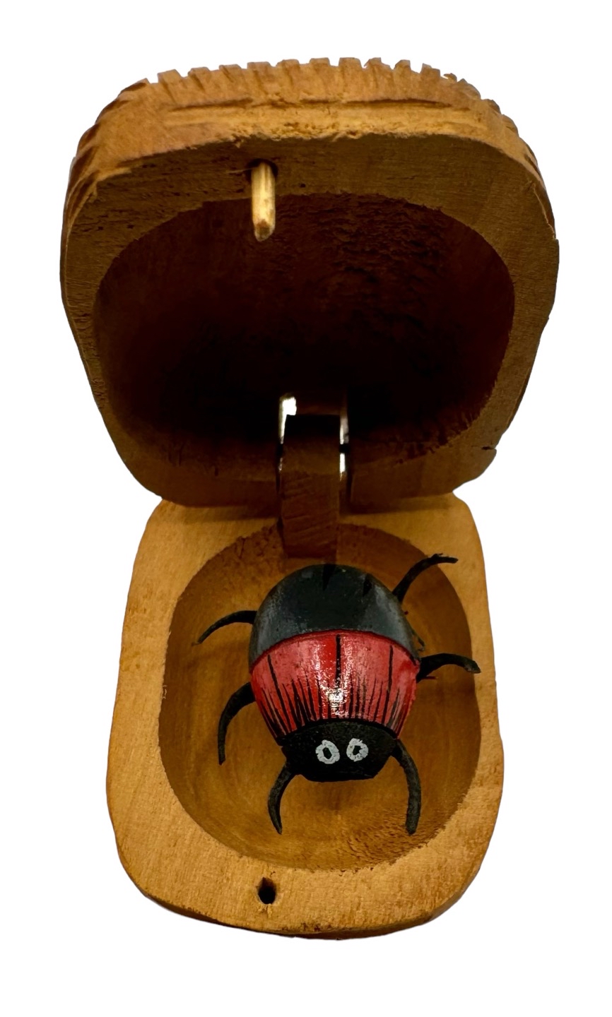 #23 Wiggly Beetle Bug in Walnut Caved Wood