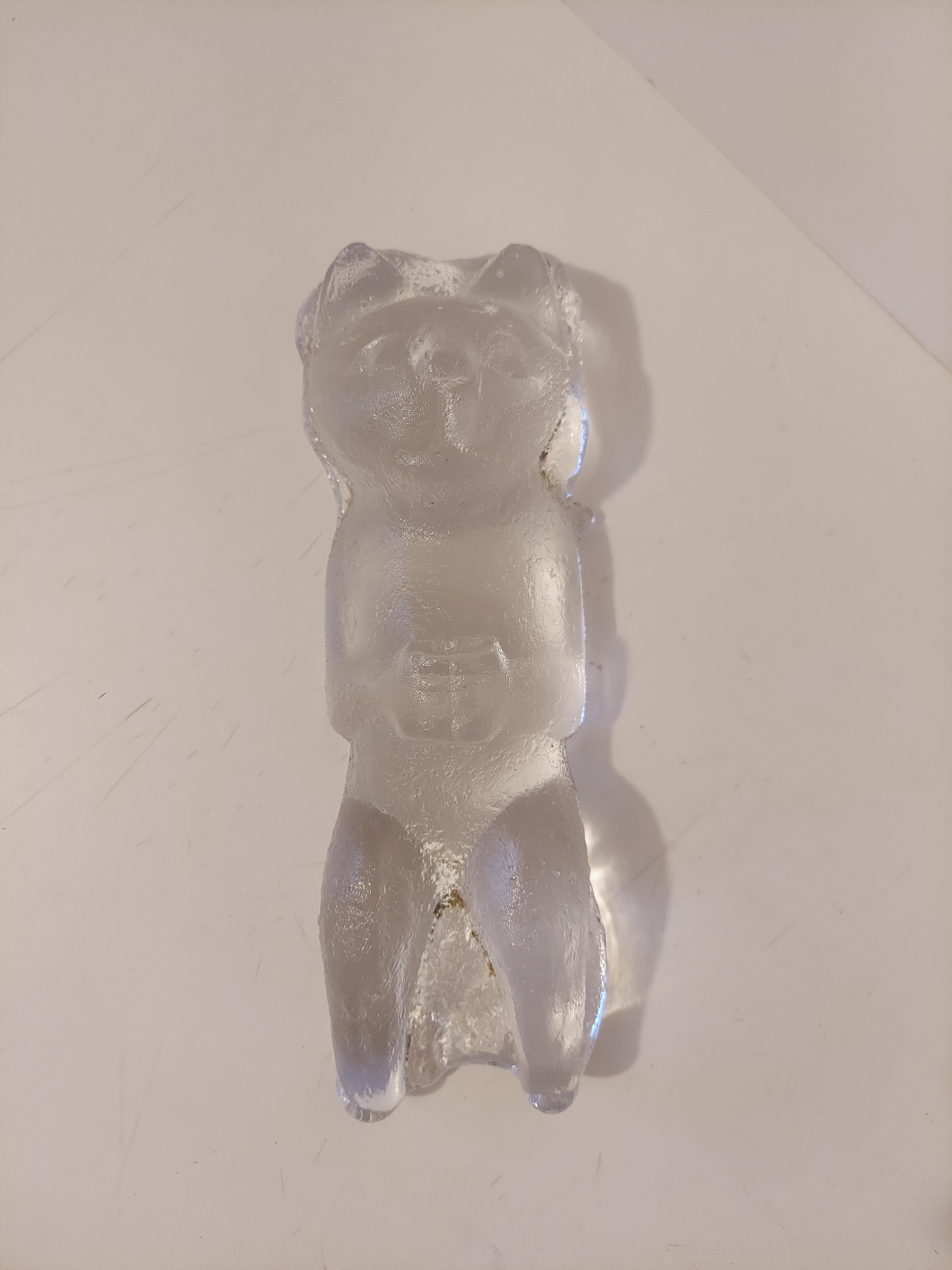 Handmade Sand Cast Art Glass Cat Paperweight