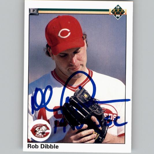 Rob Dibble Signed Cincinnati Reds 1990 Upper Deck Baseball Card #586