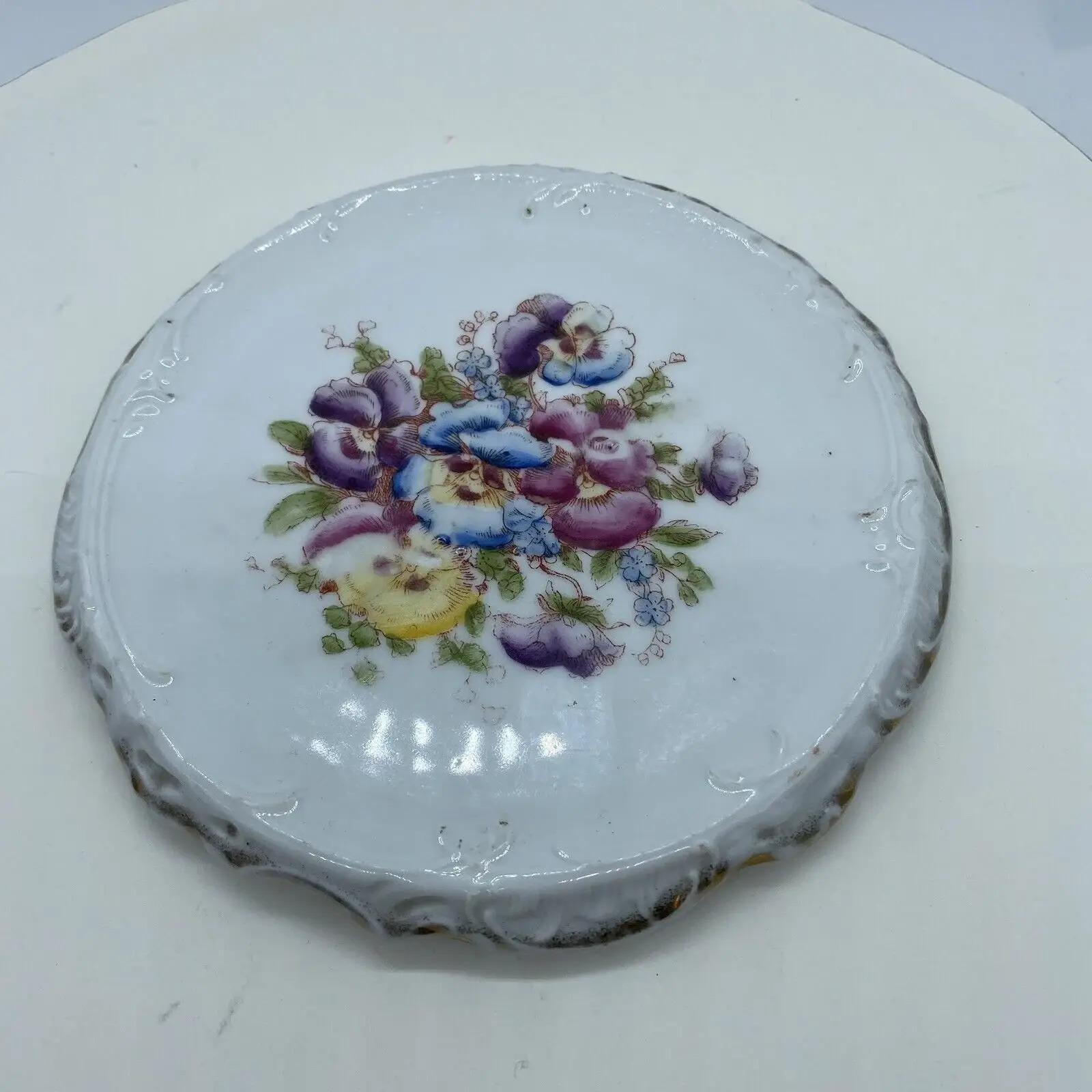 Porcelain Trivet Stand for Teapot or hot dish, Display, 6.5inch Floral ...