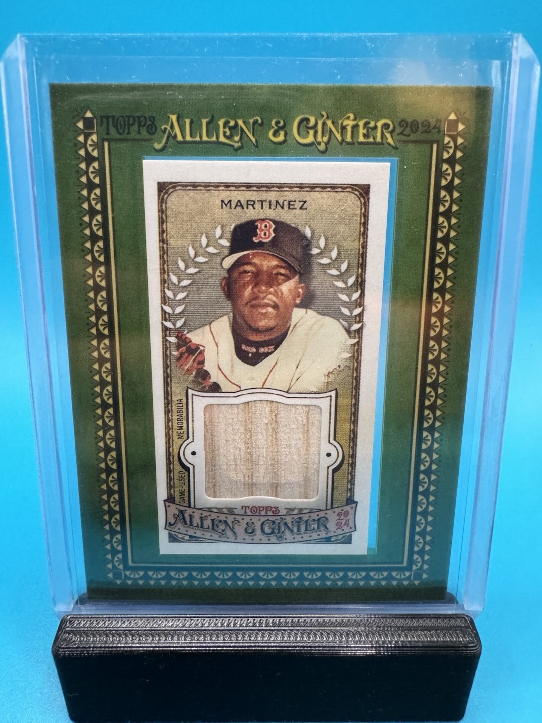 Pedro Martinez Allen & Ginter Mini Framed Game Used Bat Relic Boston Red Sox