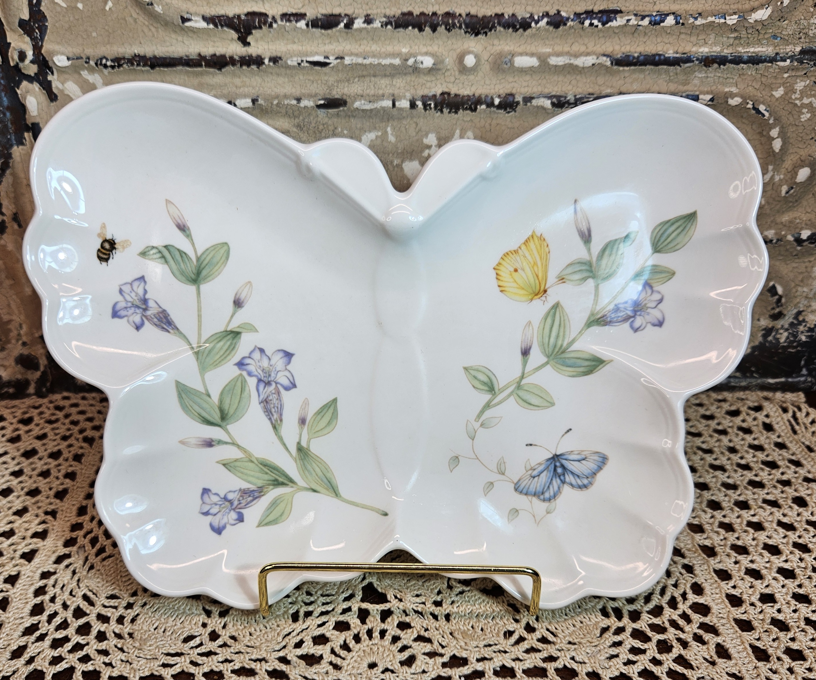 Lenox Butterfly Meadow by Louise Le Luyer Butterfly Shape Serving Platter