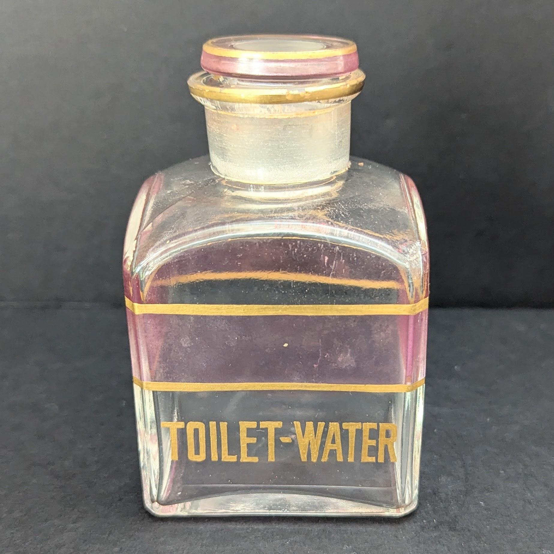 Vintage Apothecary Glass Toilet Water Bottle With Stopper