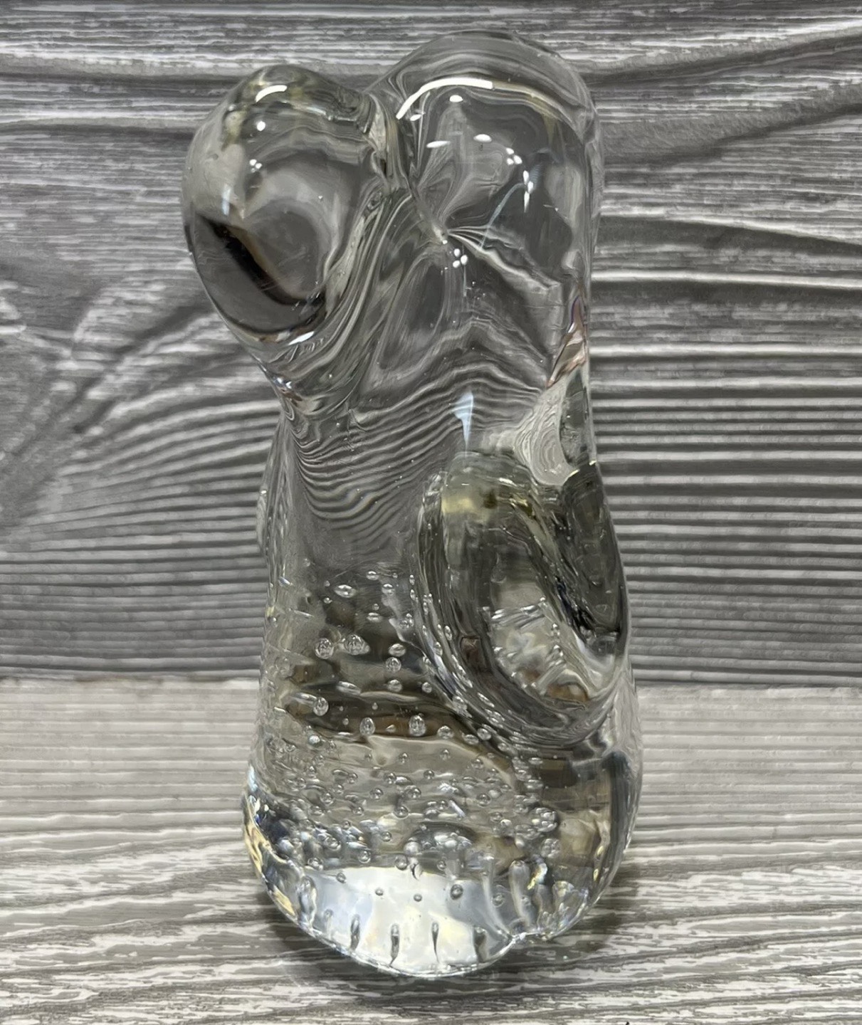 Vintage Droopy Ear Dog Figurine Clear Crystal Glass Paperweight 4.5 ...