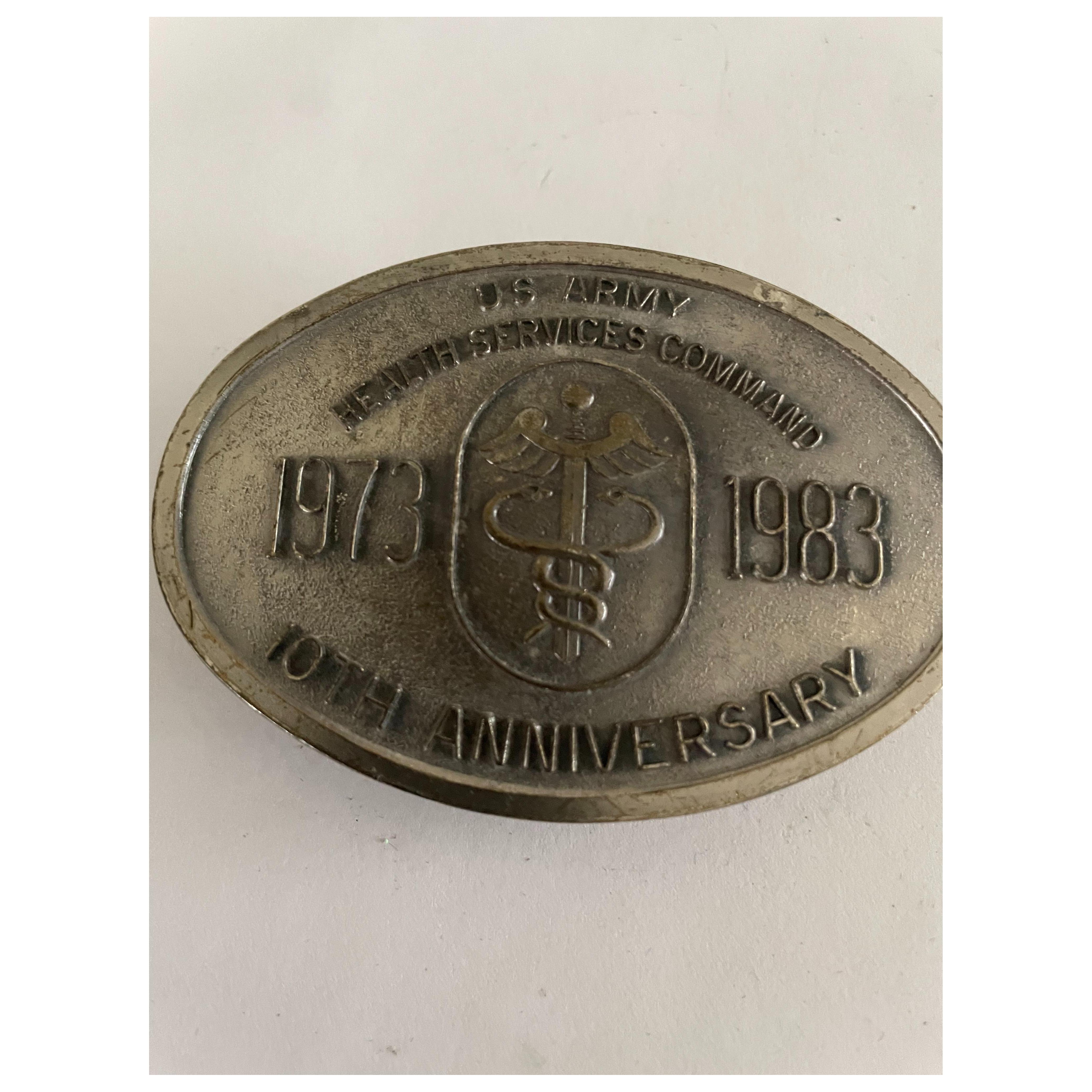 Belt Buckle US Army Health Services Command Vintage