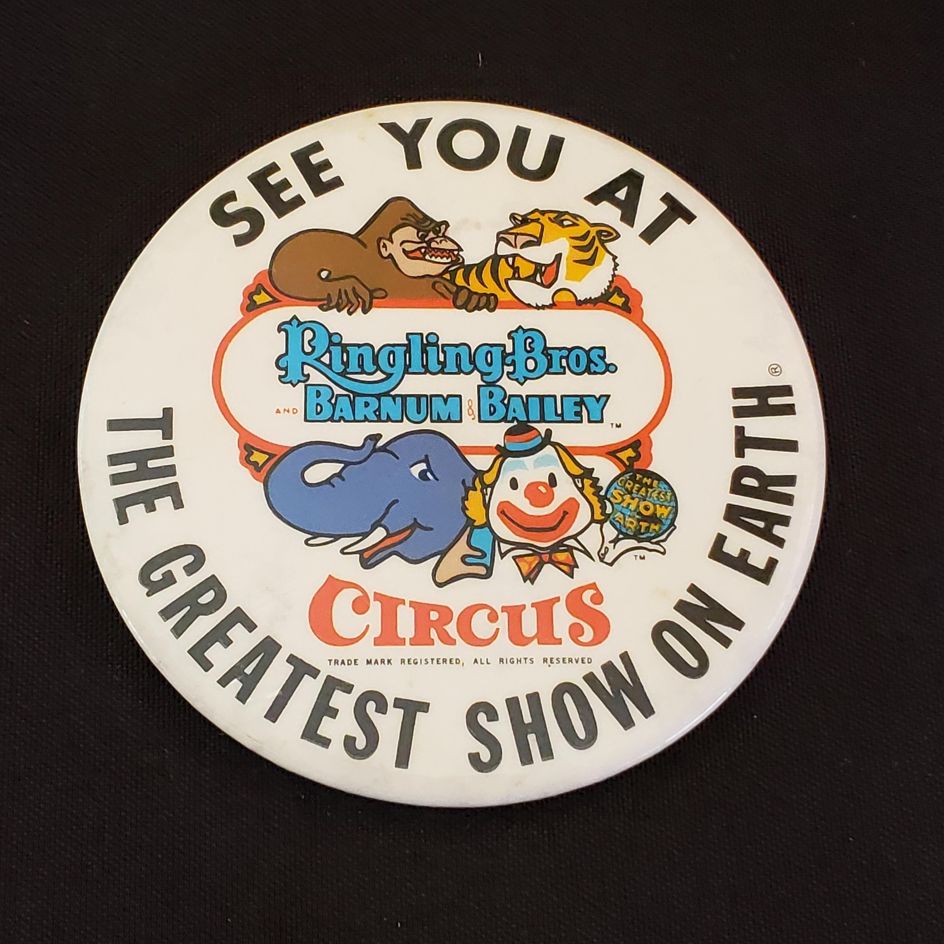 Pin Back Ringling Bros with Barnum and Bailey Circus Button Badge ...