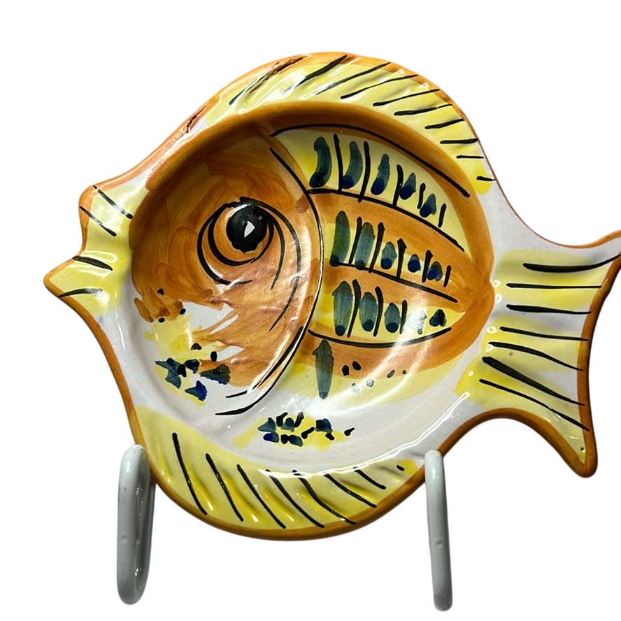 Hand Painted Italian Ceramic Fish Trinket Dish