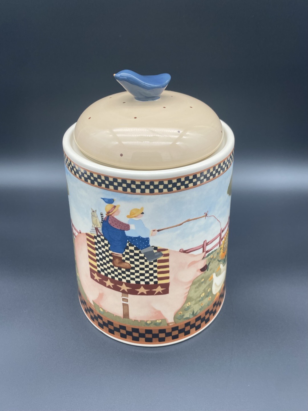Williraye Studio Ceramic Farm Themed Cookie Jar - 1999 Coyne's & Co ...