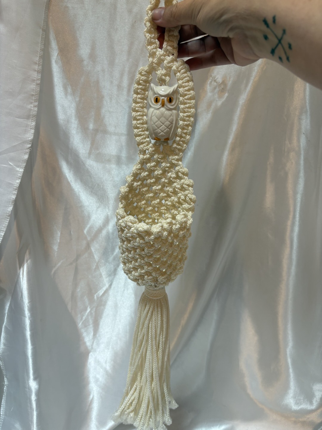 Wall macrame with owl as is