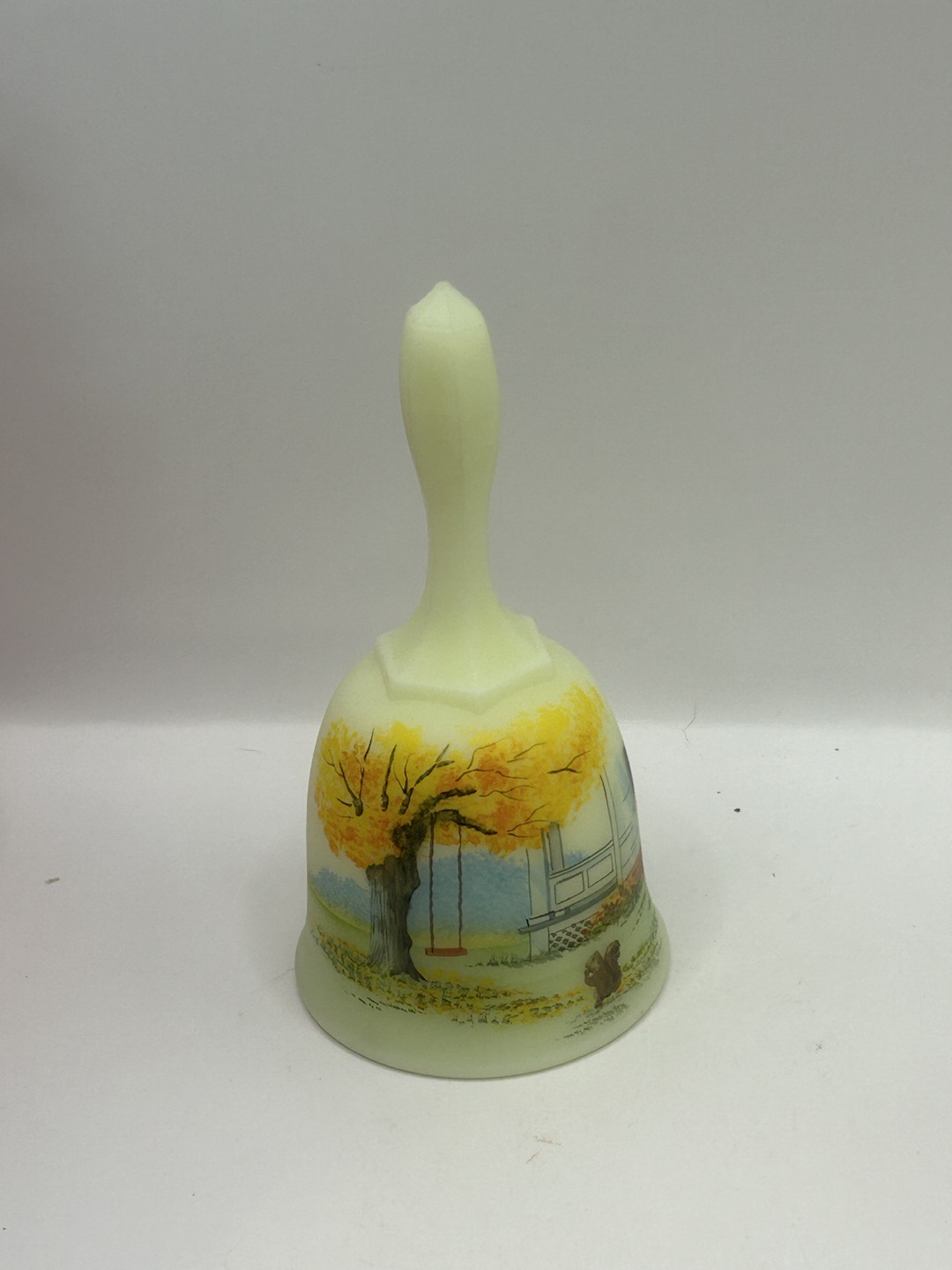 Vintage Fenton, Custard Glass, Bell Scenic, Landscape, Original ...