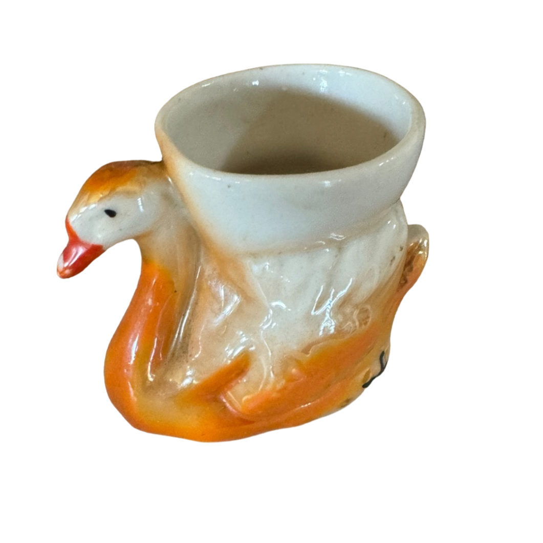Lusterware Swan Toothpick Holder