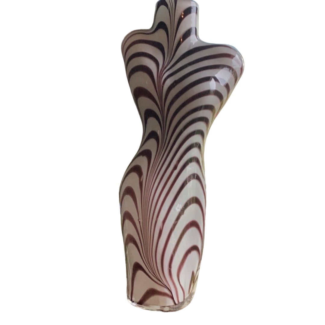 Gorgeous Art Glass Brown Striped Female Bodice