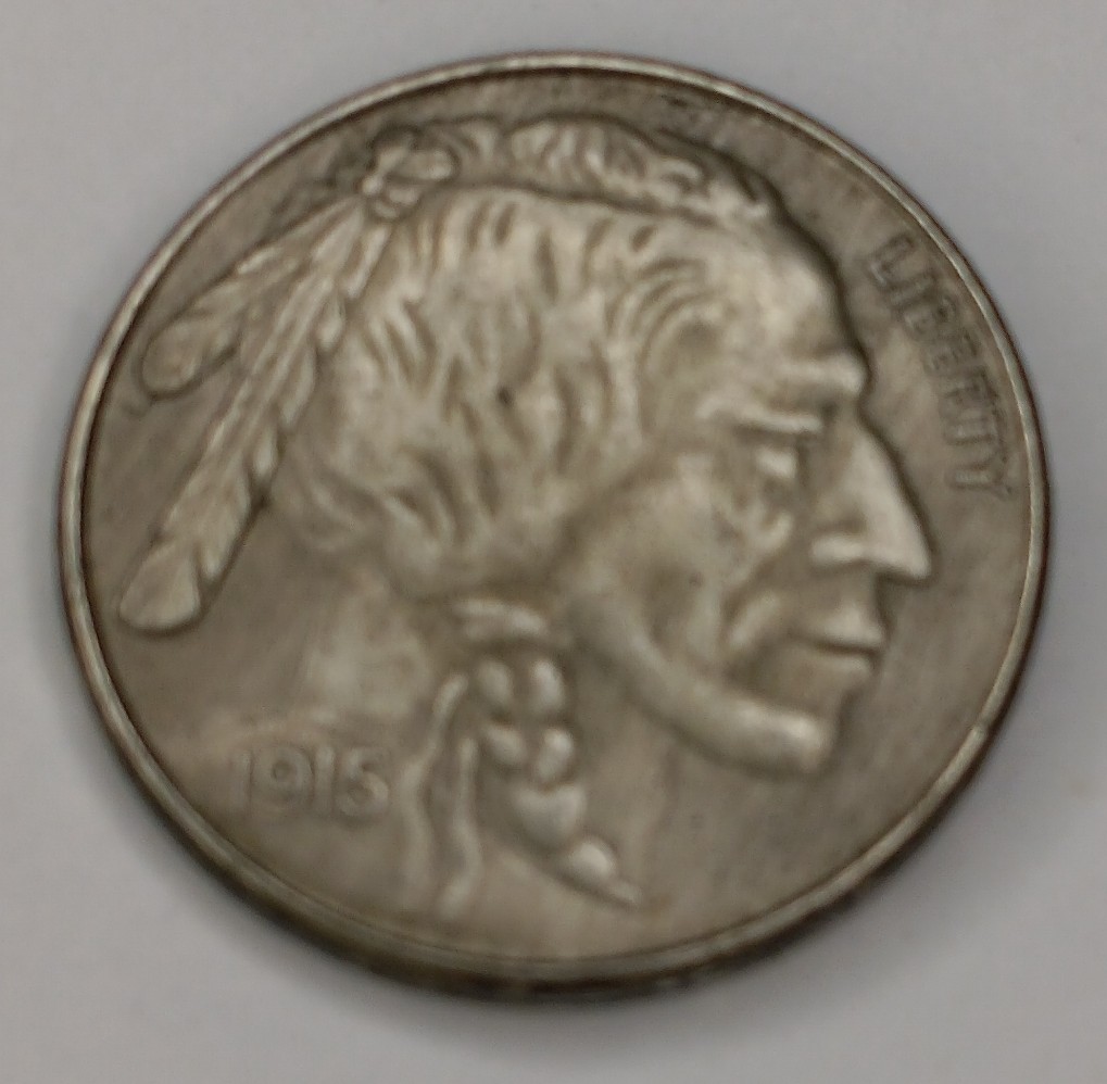 1915 Silvery Indian Buffalo Ranger Nickel