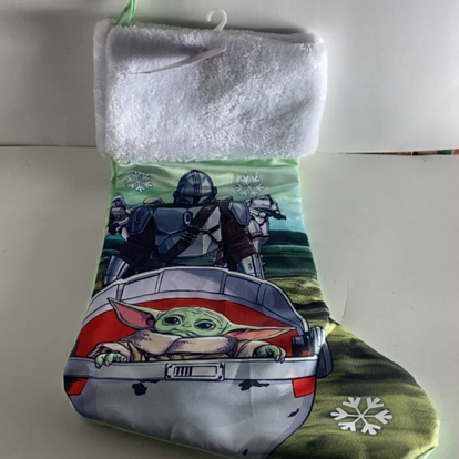 STAR WARS Christmas Stocking 19" THE MANDALORIAN W/BABY YODA (2)