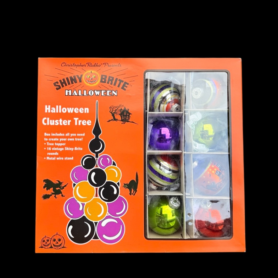 #1 - Halloween Christopher Radko Shiny Brite Cluster Tree Glass ...