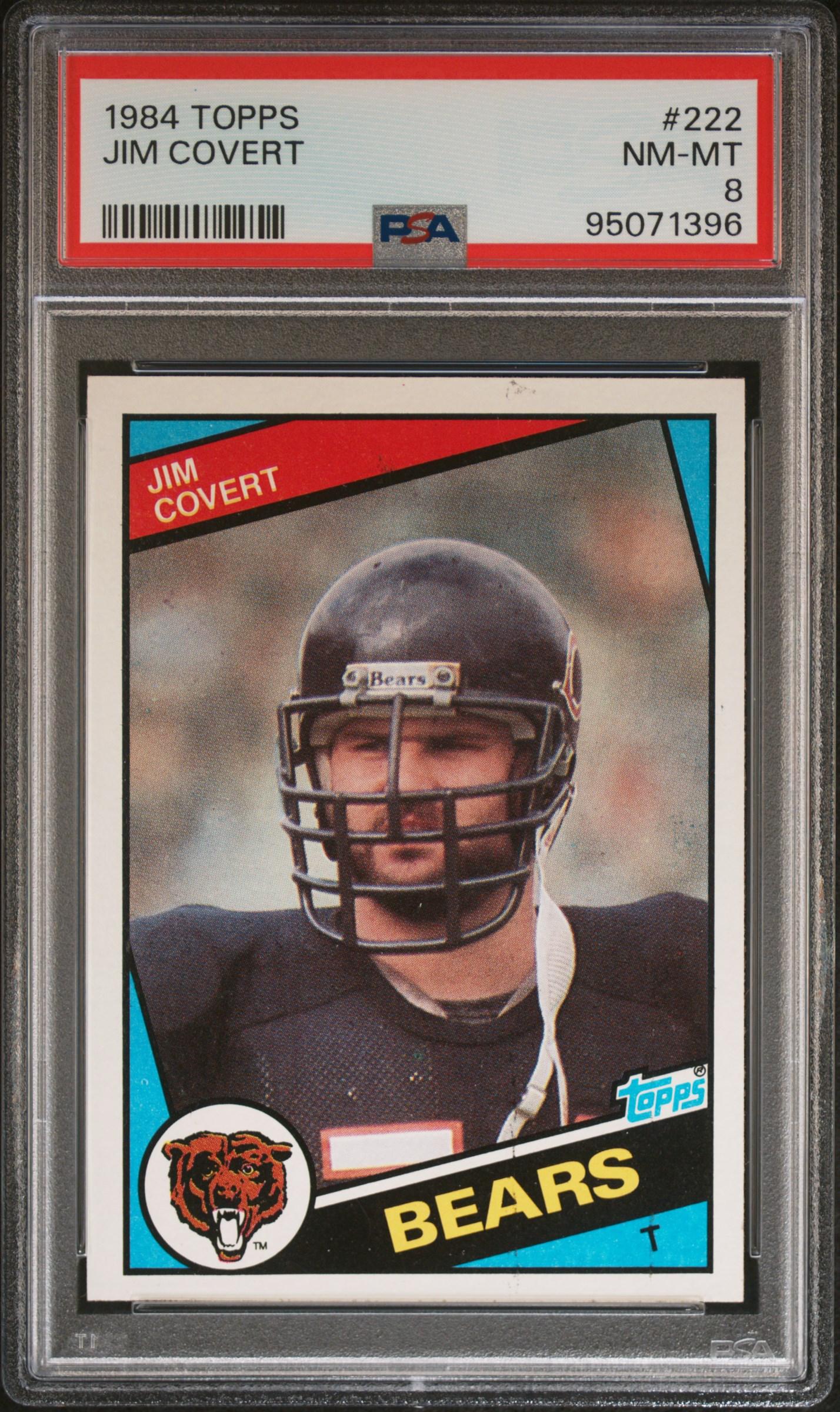 1984 Topps #222 Jim Covert PSA 8 - Chicago Bears