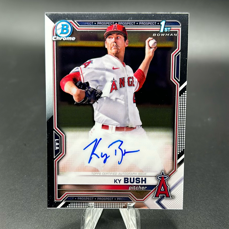 2021 Bowman Draft Ky Bush Chrome 1st Prospect Auto Autograph #CDA-KB Angels