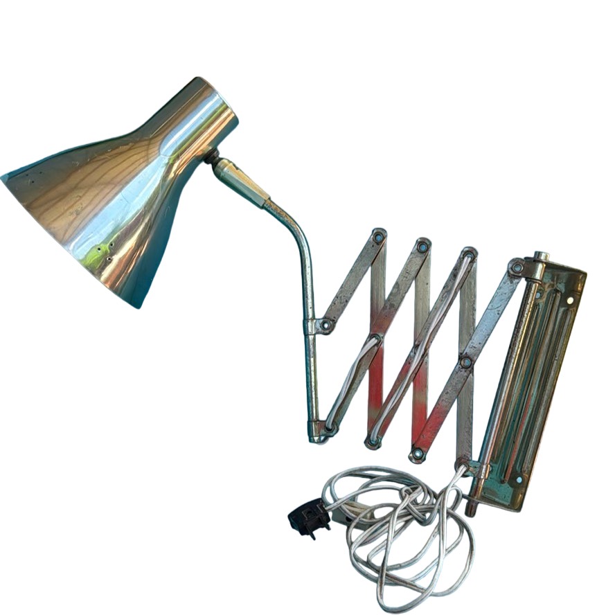 Golden Mid-Century Scissor Wall Attached Lamp