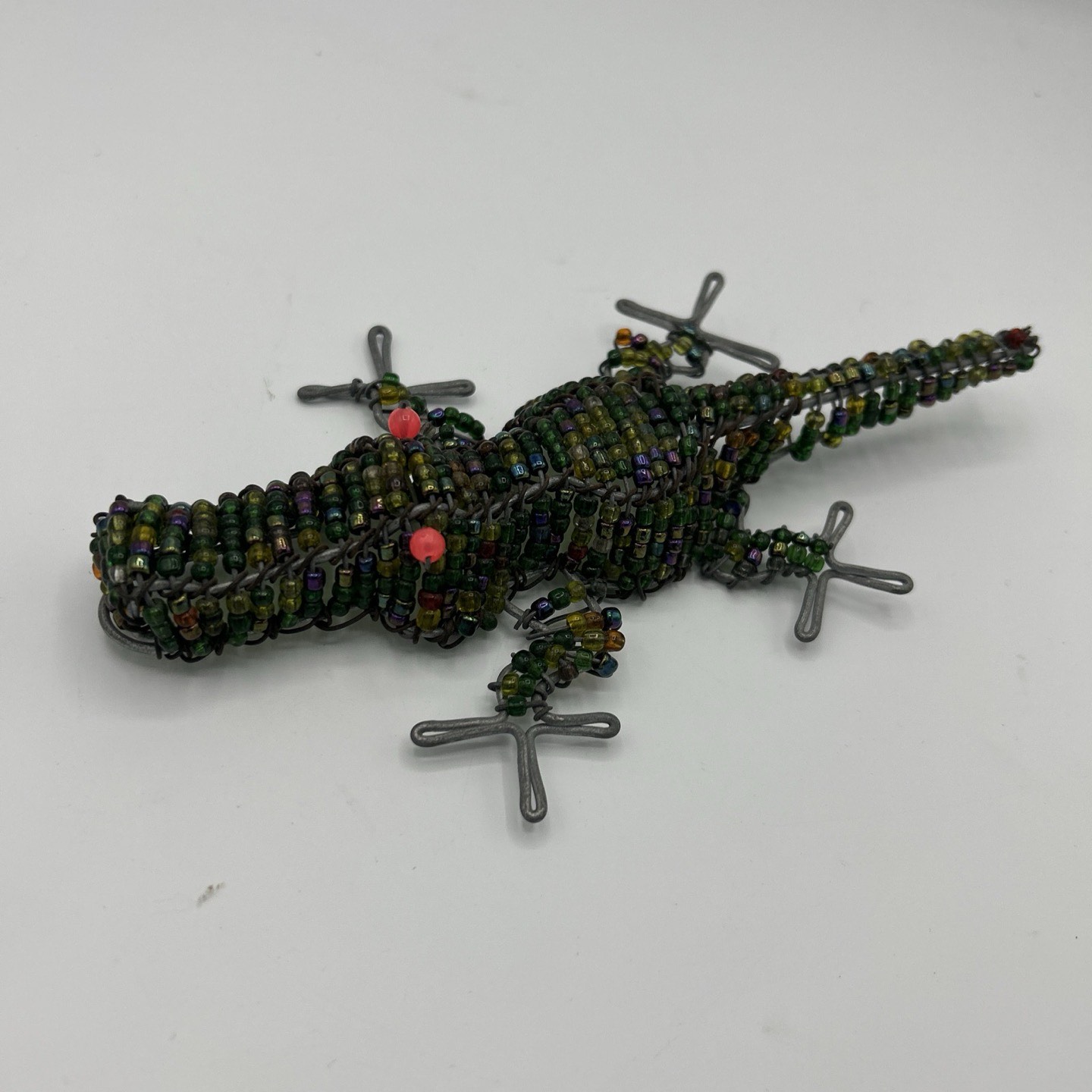 8” handmade african wire beaded crocidile Alligator