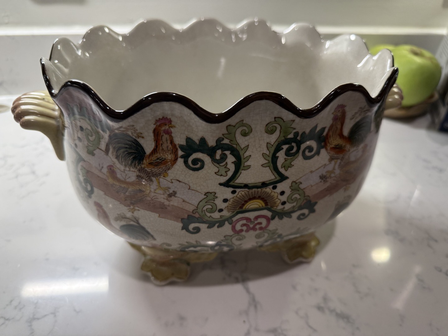 Chinese Export Porcelain Hua Rong Tang Zhi Rooster Footed Bowl Planter ...