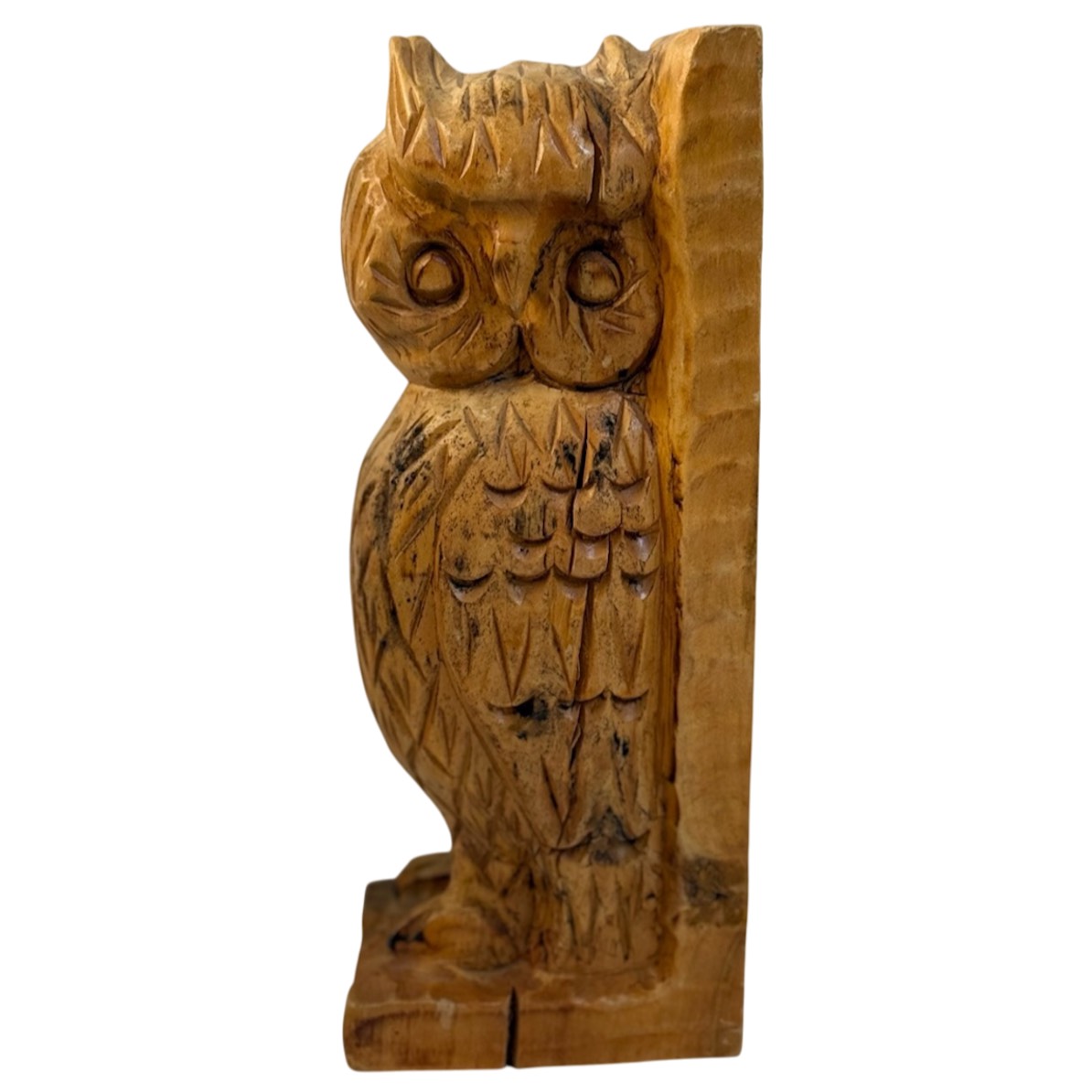 Hand Craved Owl Bookend 10” READ