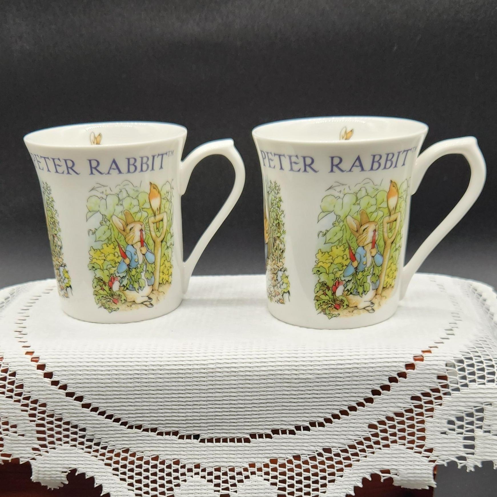 Fredrick Warne Peter Rabbit Cups Mugs 2003 Set of 2