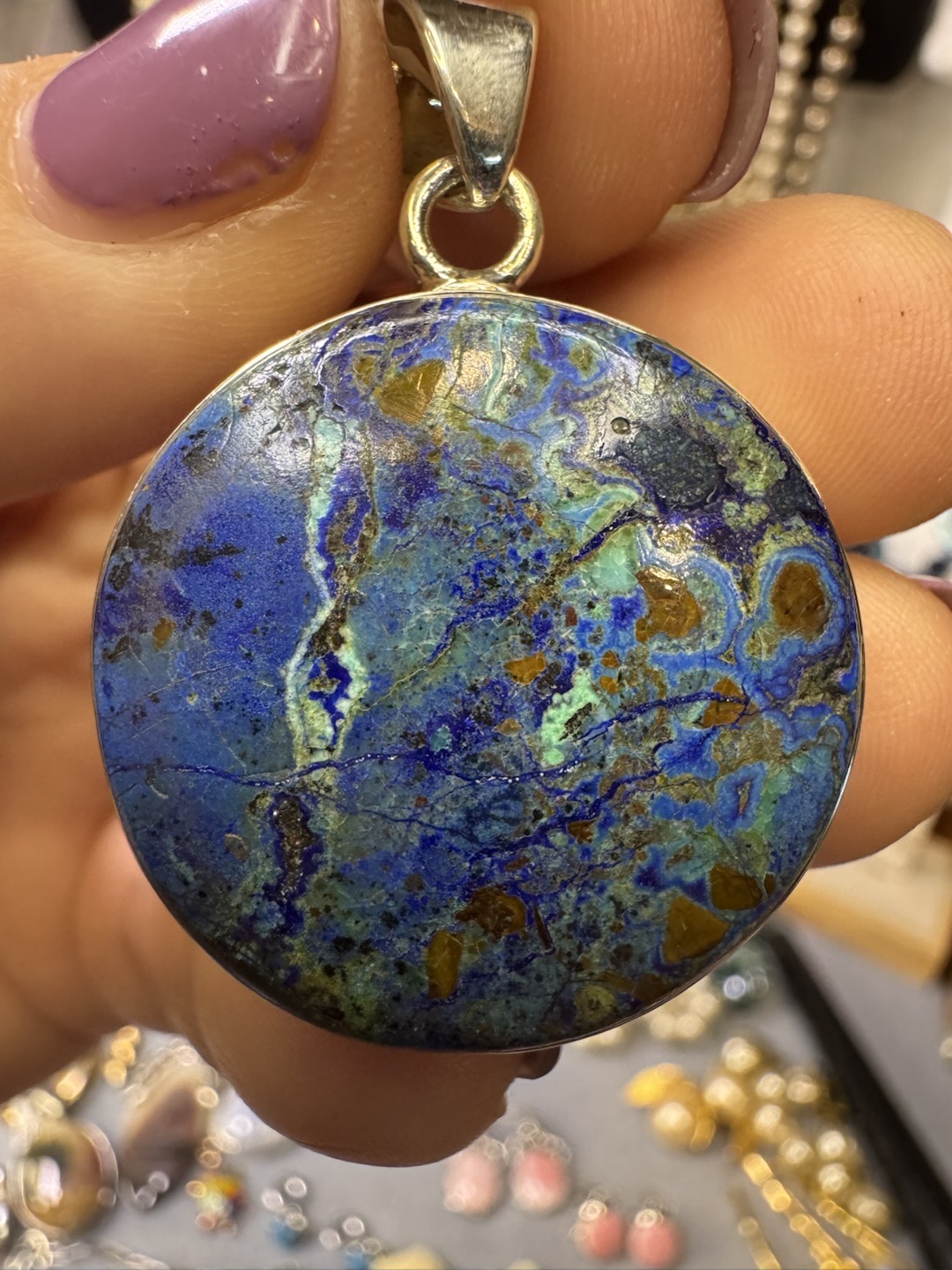 NWT .925 Silver And Bluebird Azurite Pendant - 1.5” Drop