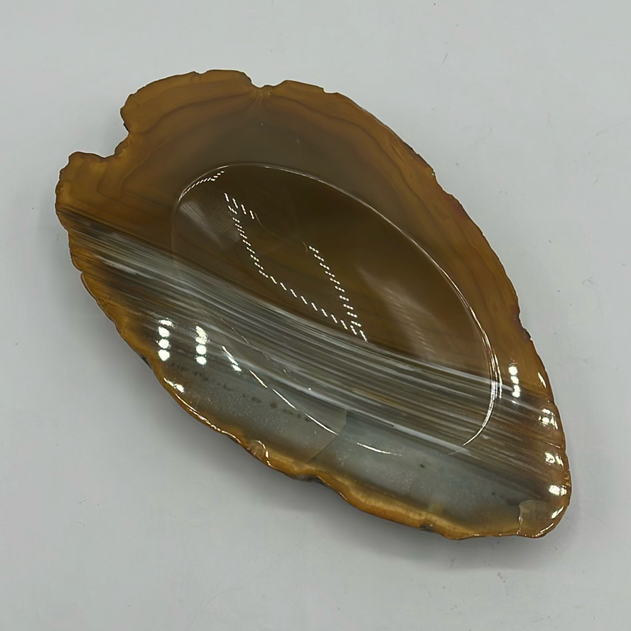Polished Stone Trinket Dish Looks Like Arrow Head