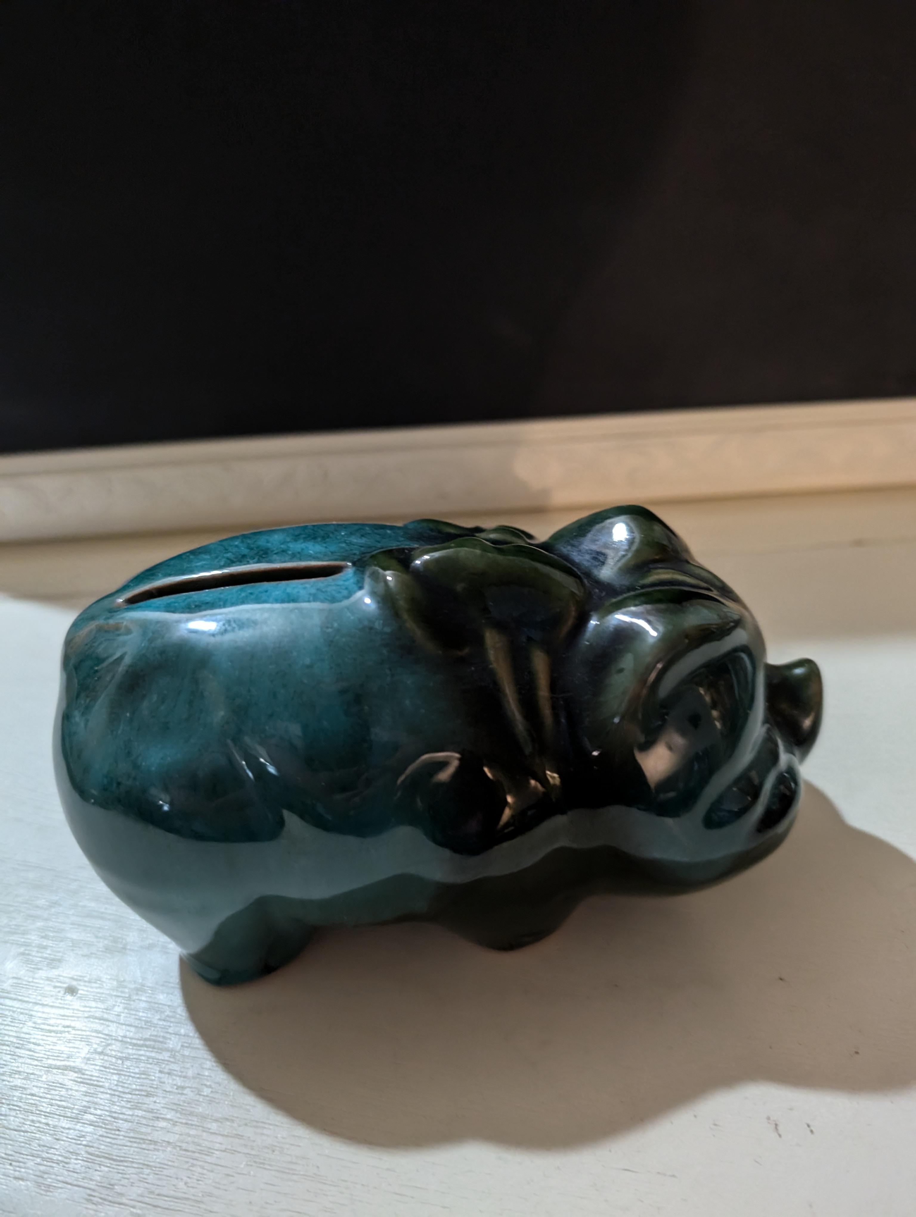 Vintage Terracotta Pottery Piggy Bank Signed Victoria B.C