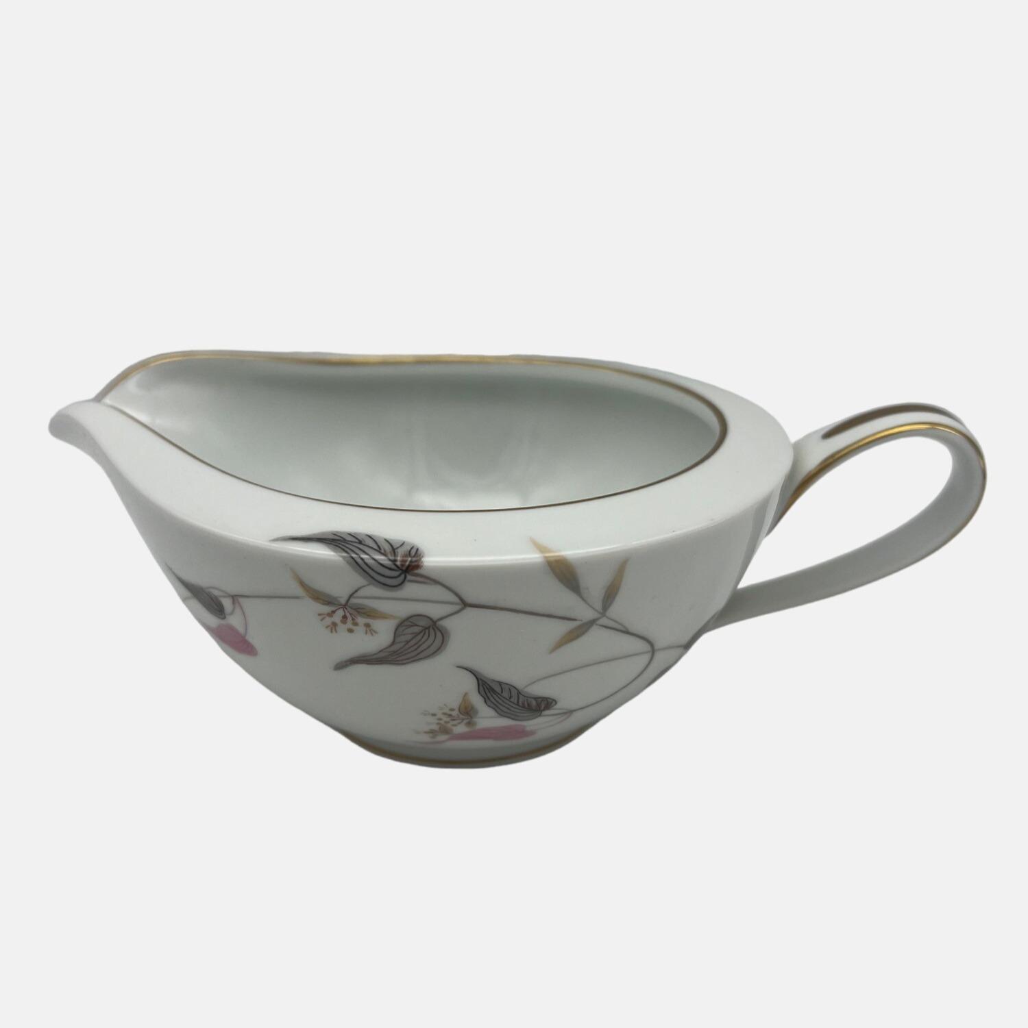 Vintage Noritake Arden Creamer 8 Ounce Japan 5603 MCM Porcelain Pink and Gray