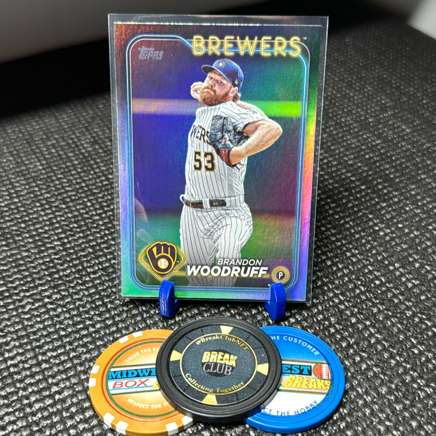 2024 Brandon Woodruff Rainbow Foil Milwaukee Brewers