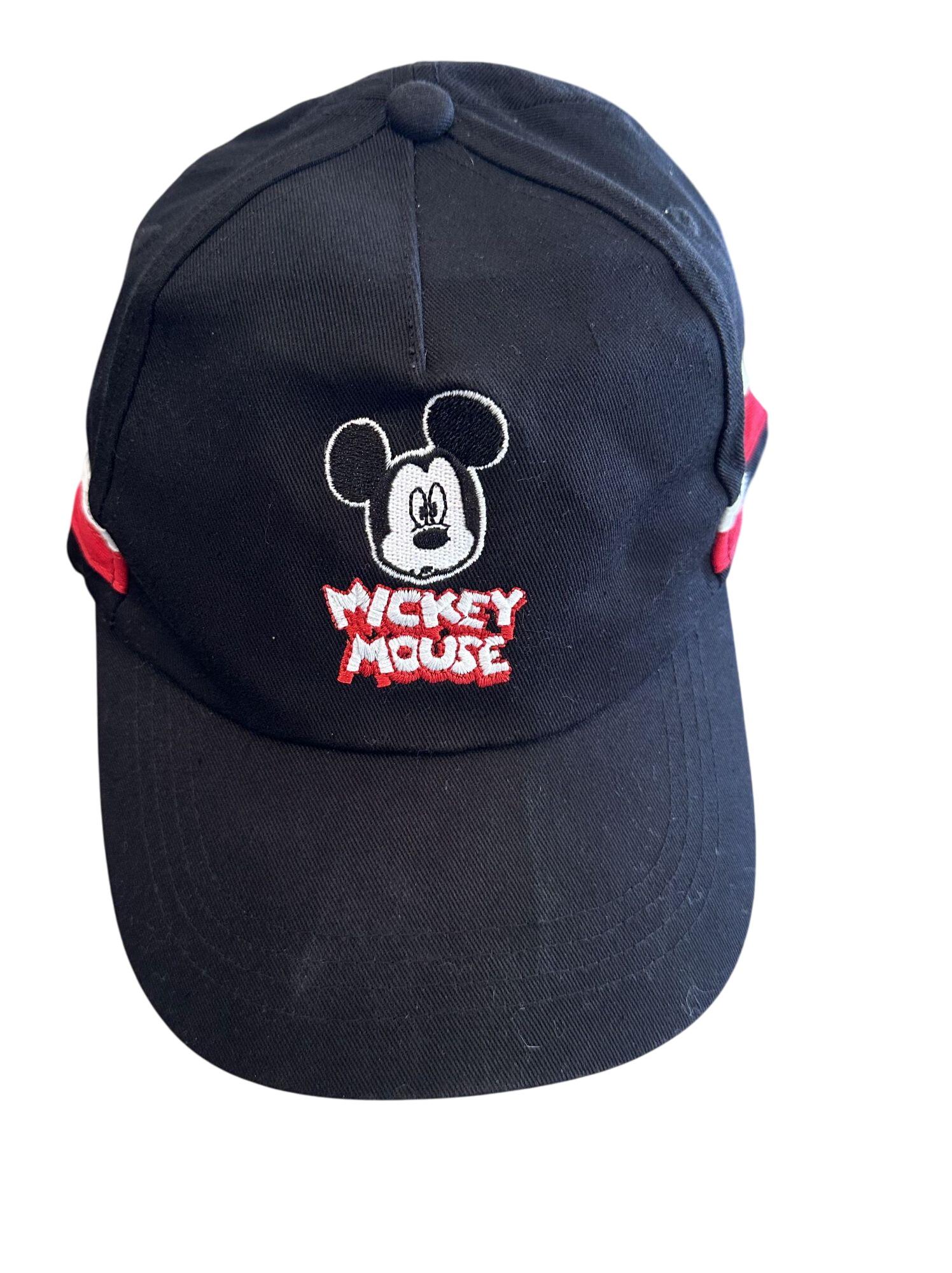 Primark Disney Mickey Mouse Black Red White Stripe Baseball Cap Adult VGC