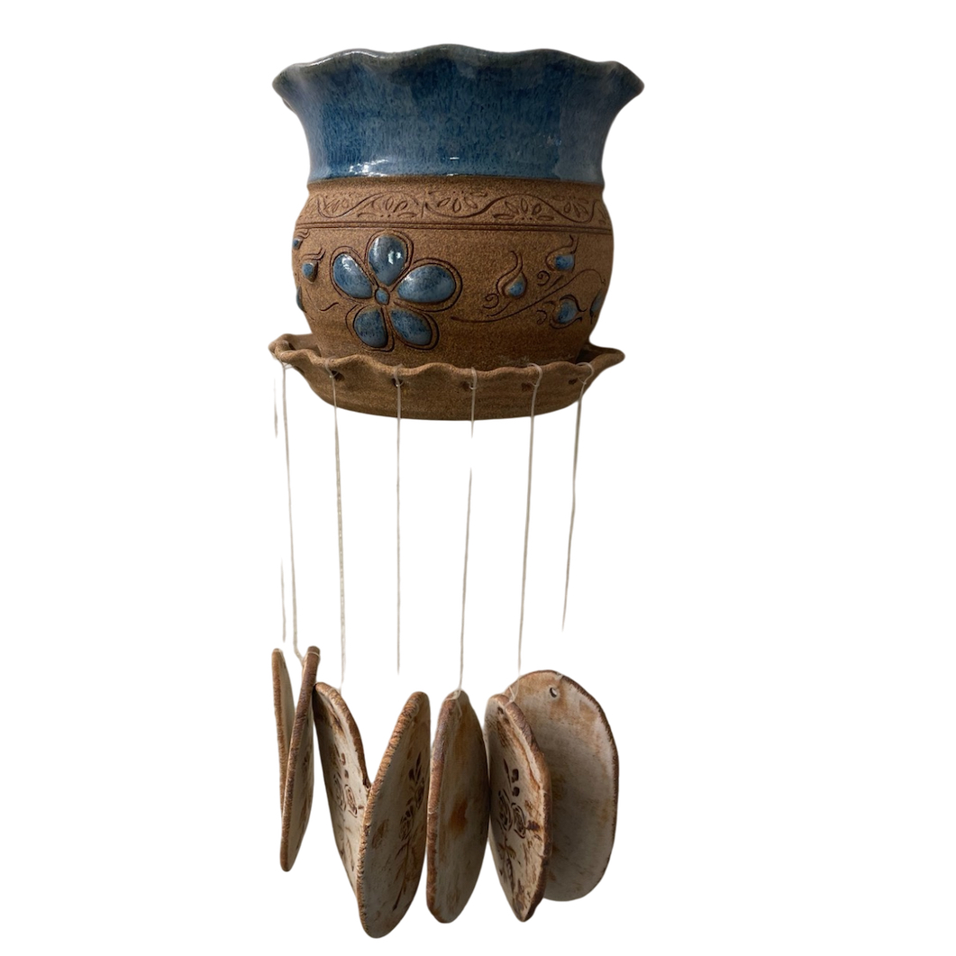 #01 - Art Pottery Planter Wind Chimes Signed byCalifornia Artist Terry ...
