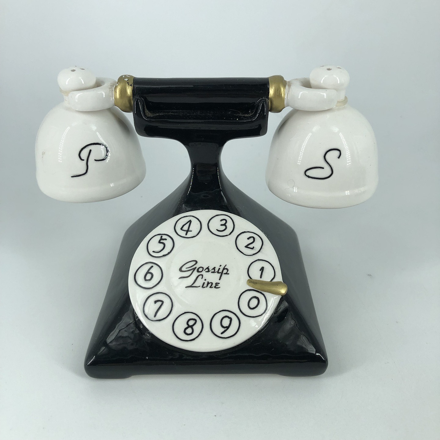 Hard to Find! Silvestri Telephone Gossip Line Salt and Pepper Shakers