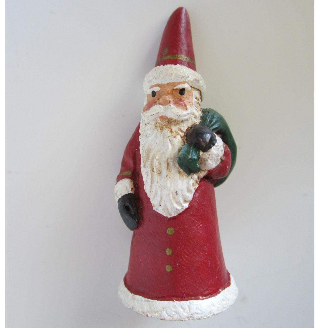 Rare Vintage Jim Shore 1990 Mini Santa Figurine W Sack Old World Wood ...