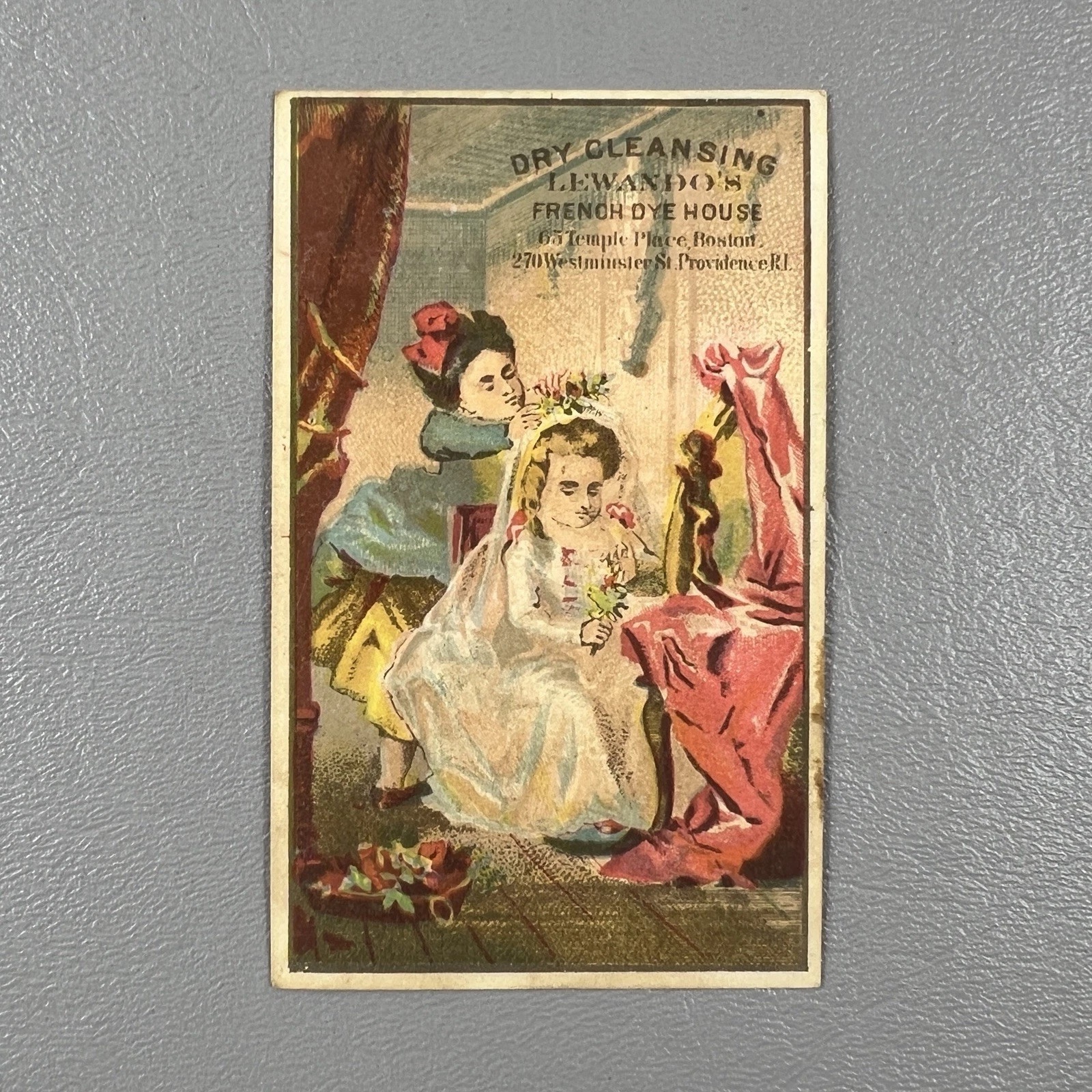 Victorian Trade Card Bride Dry Cleaning Lewandos French Dye House ...