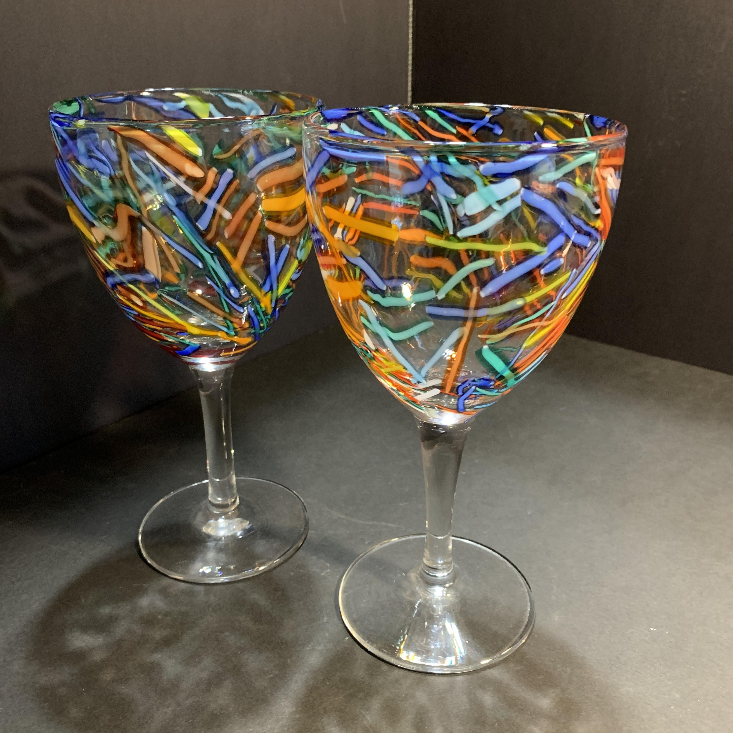 Pier 1 Confetti Wine Glasses (2)